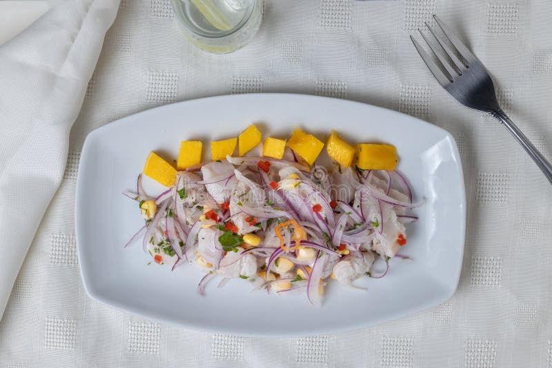 Top View of Ceviche, Typical Fish-based Dish of Peruvian Cuisine ...