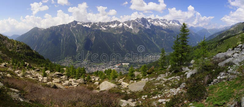 Top view of Chamonix stock photo. Image of footpath, landscapes - 59274022