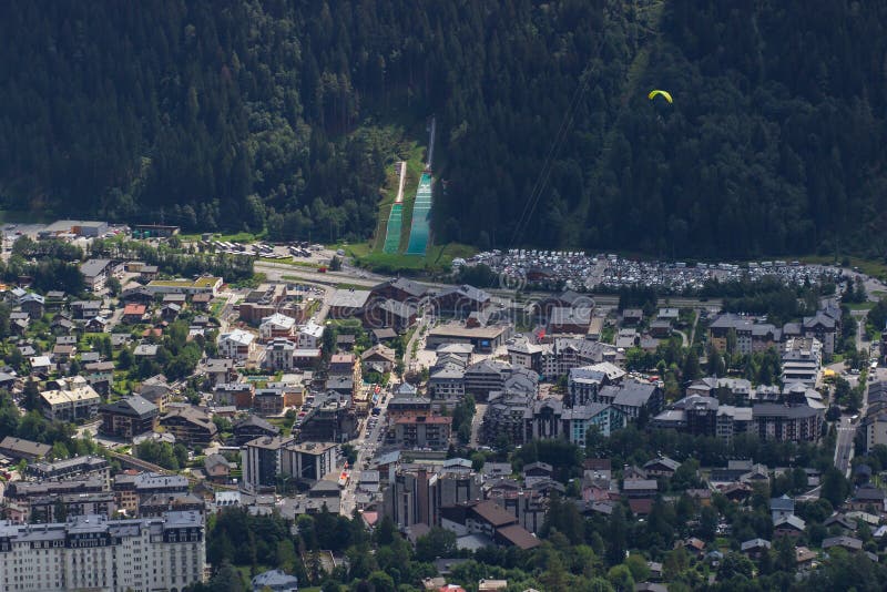 Top View of Chamonix-Mont-Blanc City Center Stock Image - Image of ...