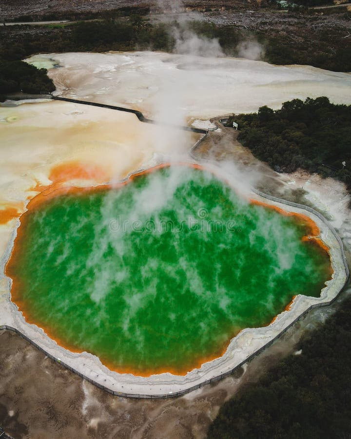 Top View of Champagne Pool in New Zealand Stock Photo - Image of ...