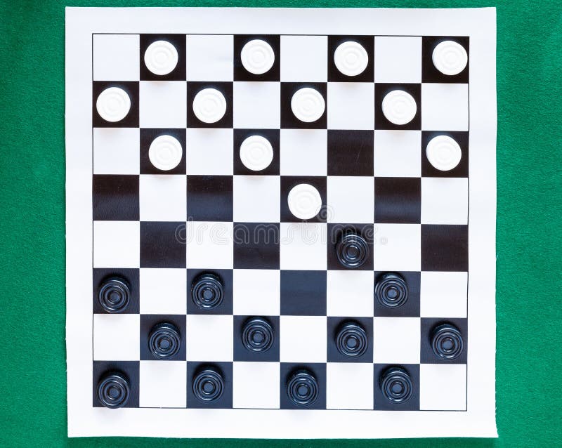Top View of Checkers on Black and White Sheet Stock Image - Image of ...