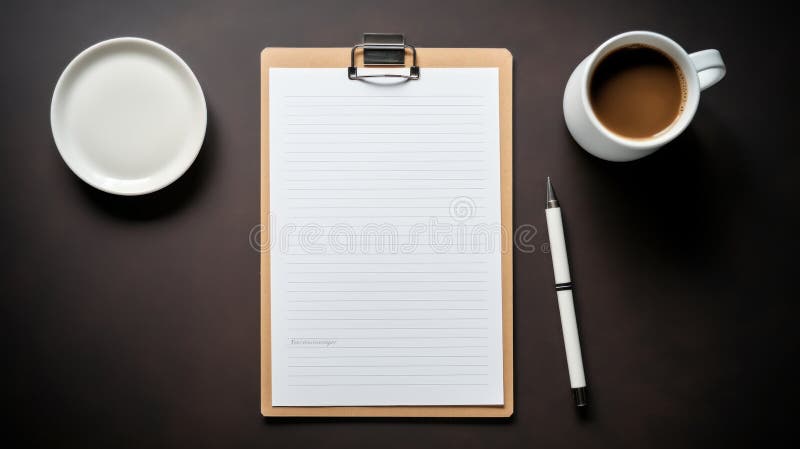 Top View of a Checklist with Checkboxes and a Cup of Coffee Stock ...