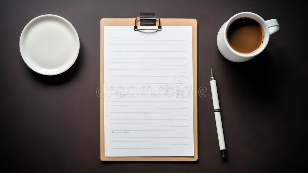 Top View of a Checklist with Checkboxes and a Cup of Coffee Stock ...