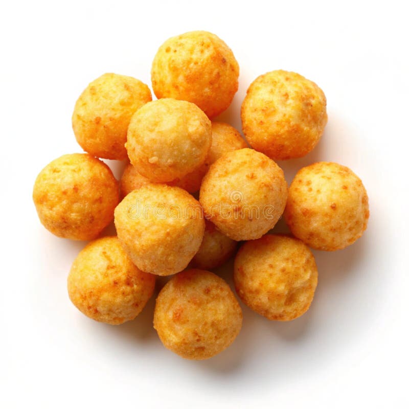 Top View of Cheese Puff Balls Stock Illustration - Illustration of ...