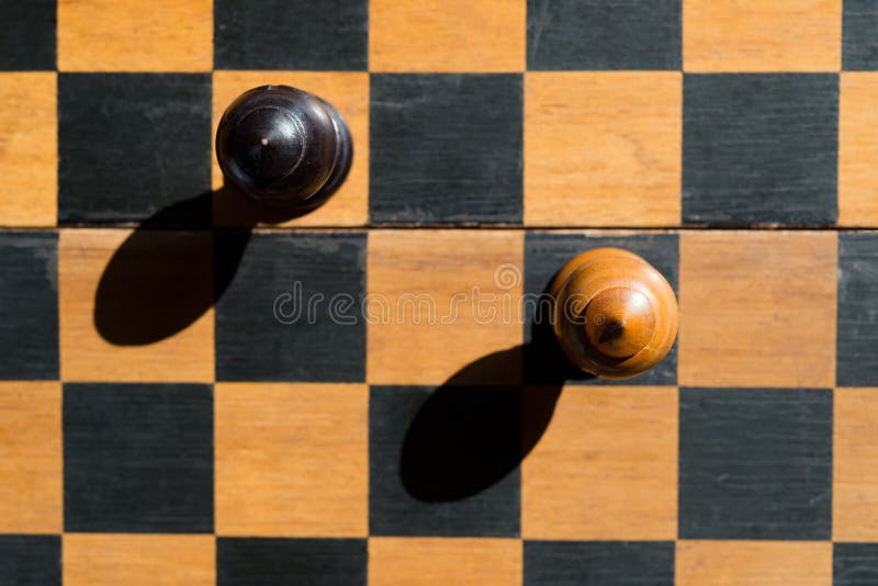 Top View Chess Bishops Stand on a Chessboard with Shadows Stock Image ...