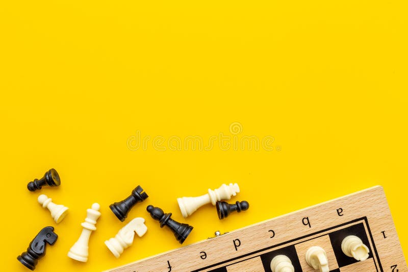 Top View of Chess Pieces Battle on Chessboard. Teamwork Concept Stock ...