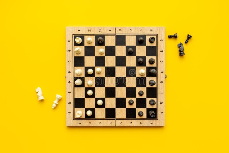 Top View of Chess Pieces Battle on Chessboard. Teamwork Concept Stock ...