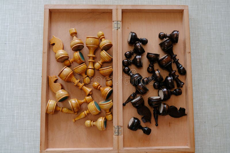 Top View of Chess Pieces in an Opened Chessboard Stock Image - Image of ...