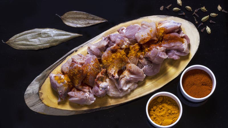 Top View Chicken in Kitchen Table Stock Photo - Image of rustic ...