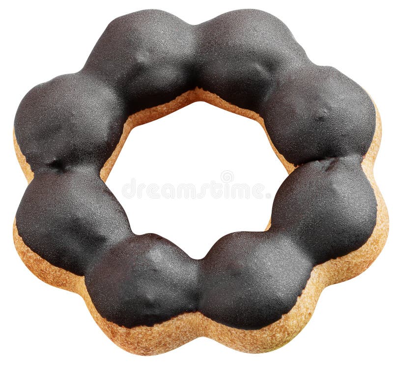 Top View Chocolate Donut Isolated on White Background with Clipping ...