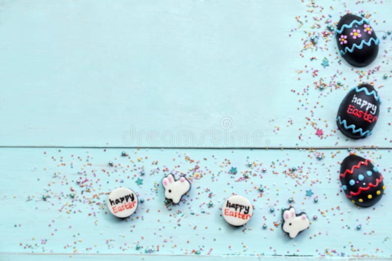 Chocolate Eggs and Bunnies Shaped a Frame Stock Photo - Image of ...