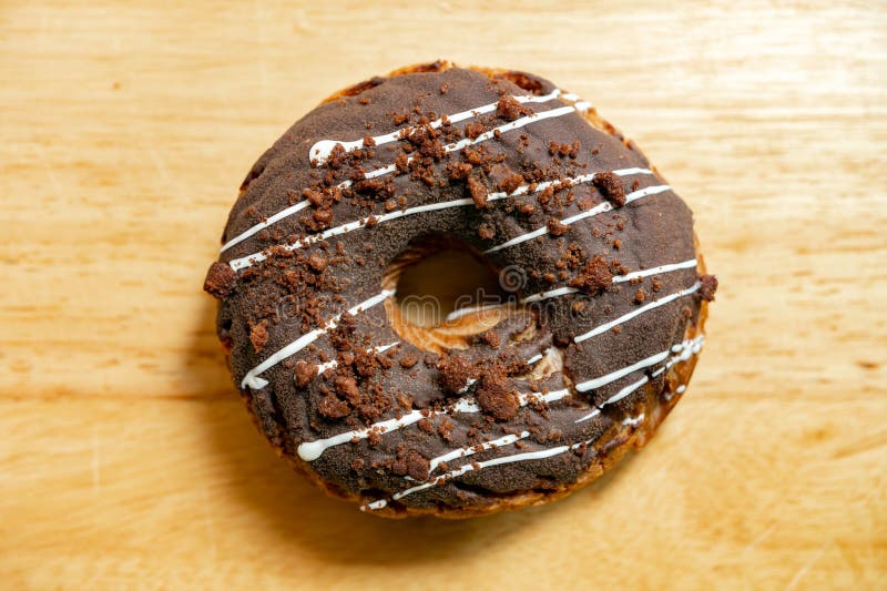 Chocolate Flavor Donut Horizontal Composition Stock Image - Image of ...