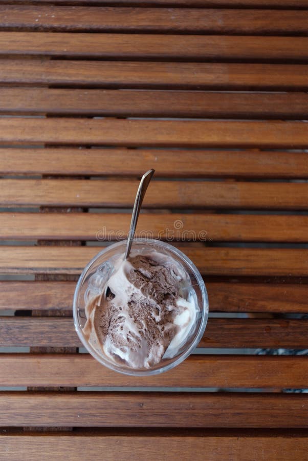 Top View Chocolate and Vanilla Ice Cream Stock Photo - Image of ...