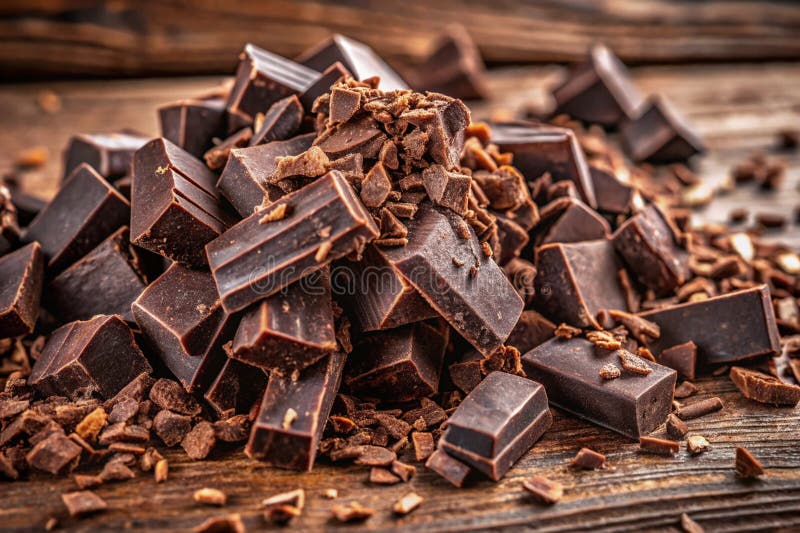 Flat Lay of Chopped Dark Chocolate Stock Illustration - Illustration of ...