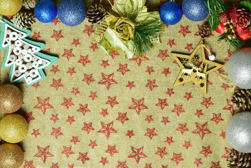 Top View of Christmas Related Items Framing the Picture with Copy Space ...
