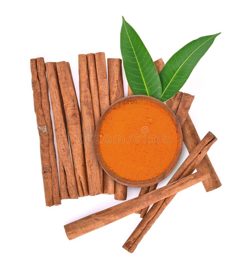 Top View of Cinnamon Stick Spice Isolated on White Background Cl Stock ...