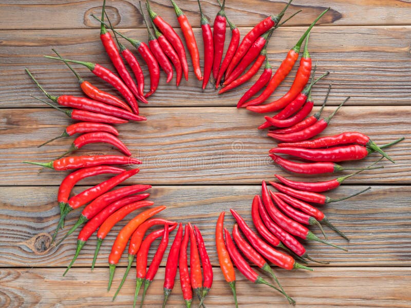 Top View of the Circle of Hot Chili Pepper Stock Image - Image of ...