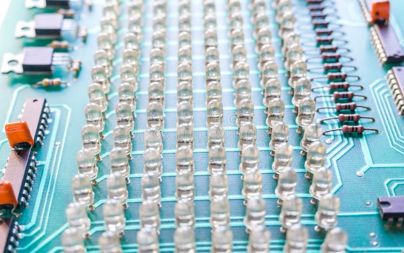 Circuit Board with Many LED Bulbs Stock Image - Image of bulb ...