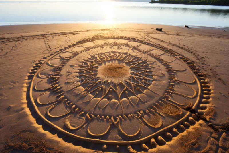 Top View of a Circular Sand Drawing for Solstice Stock Photo - Image of ...