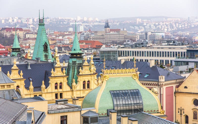 Top View Citiscape of Prague Editorial Photography - Image of outdoor ...