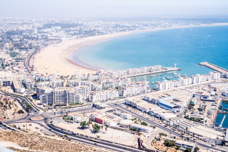 The city of agadir stock image. Image of harbor, morocco - 259264795