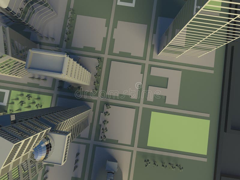 Top View in the City - Background Stock Illustration - Illustration of ...