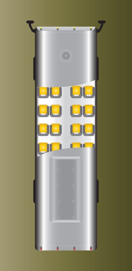 Top View of City Bus with Seat Detail Stock Vector - Illustration of ...