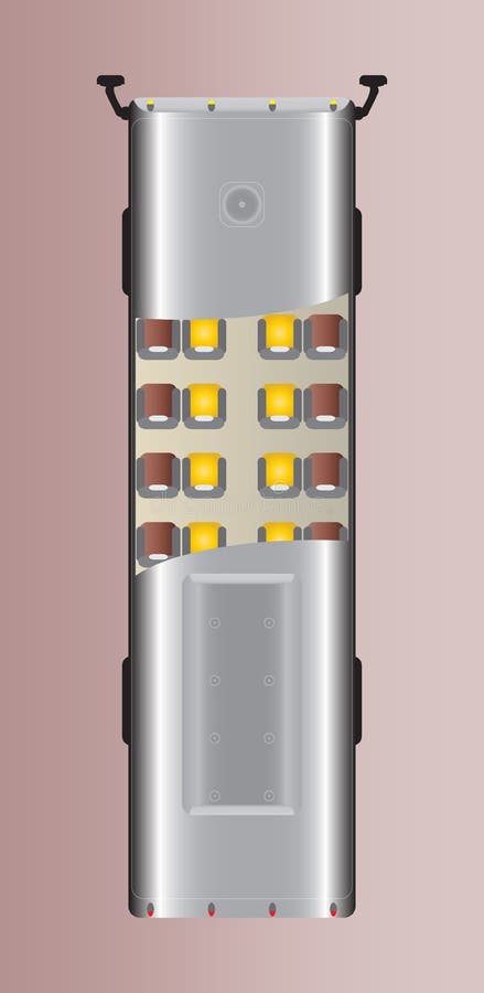 Top View of City Bus with Seat Detail Stock Illustration - Illustration ...