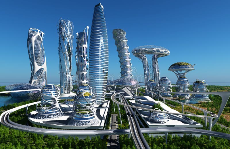 Architectural complex stock illustration. Illustration of construction ...