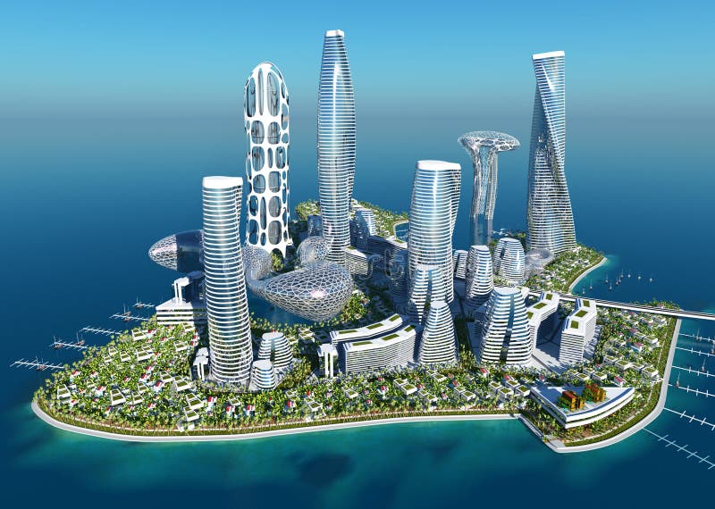 Architectural complex stock illustration. Illustration of skyscrapers ...