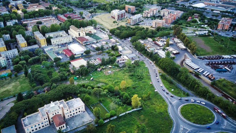 Top View of a City with Dense Infrastructure in Rome, Italy Stock Image ...