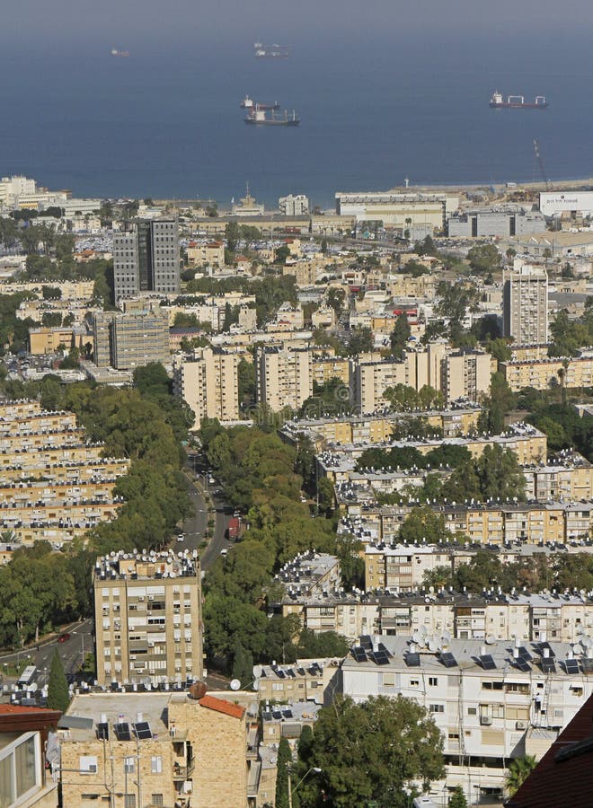 Top view of city Haifa stock photo. Image of israel - 108898718