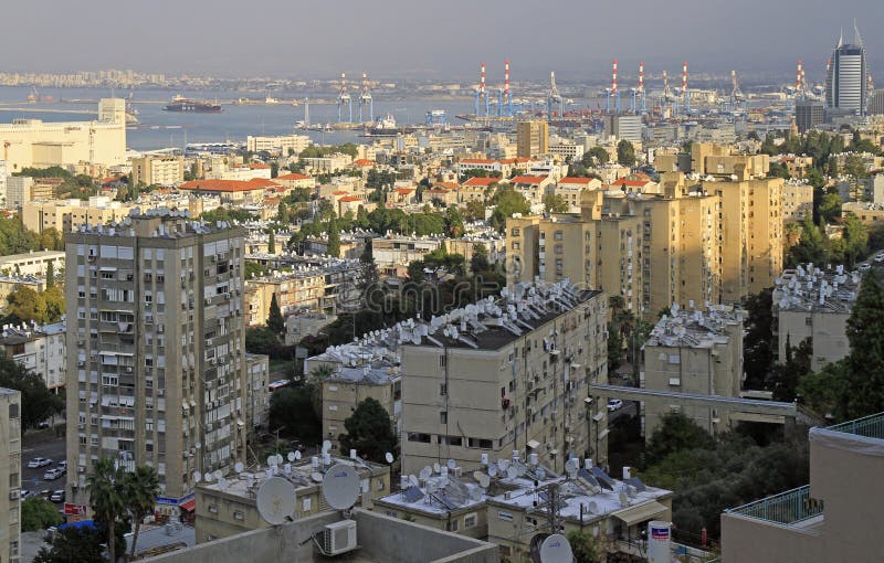 Top view of city Haifa stock photo. Image of coast, park - 108898800