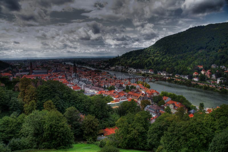 Top View of the City of Heidelberg in HDR Stock Image - Image of ...