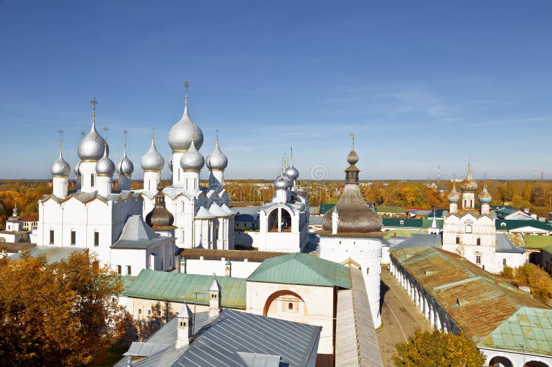 Top View of the City of Rostov the Great Stock Photo - Image of belfry ...