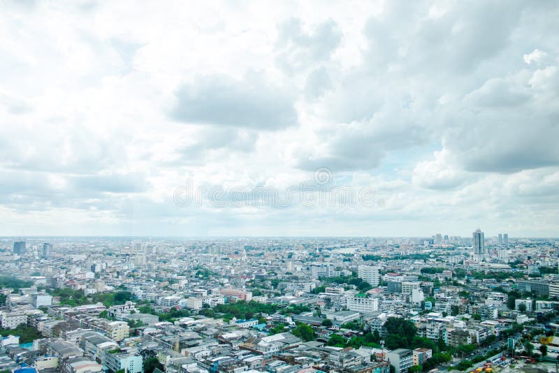 Top View Cityscape with Cloudy Sky Stock Photo - Image of building ...