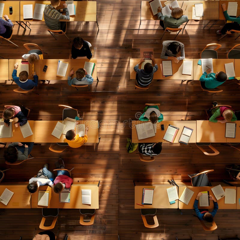 Classroom with Desks and School Children. Stock Illustration ...