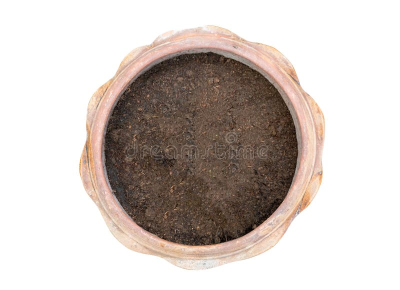 Organic Potting Soil in Clay Pot Stock Photo - Image of earthworm ...