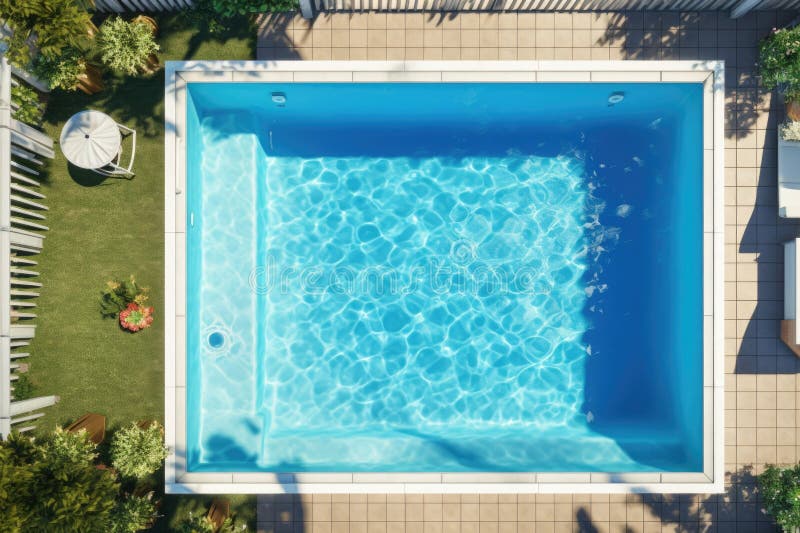 Top View of a Clean and Sparkling Swimming Pool Stock Illustration ...