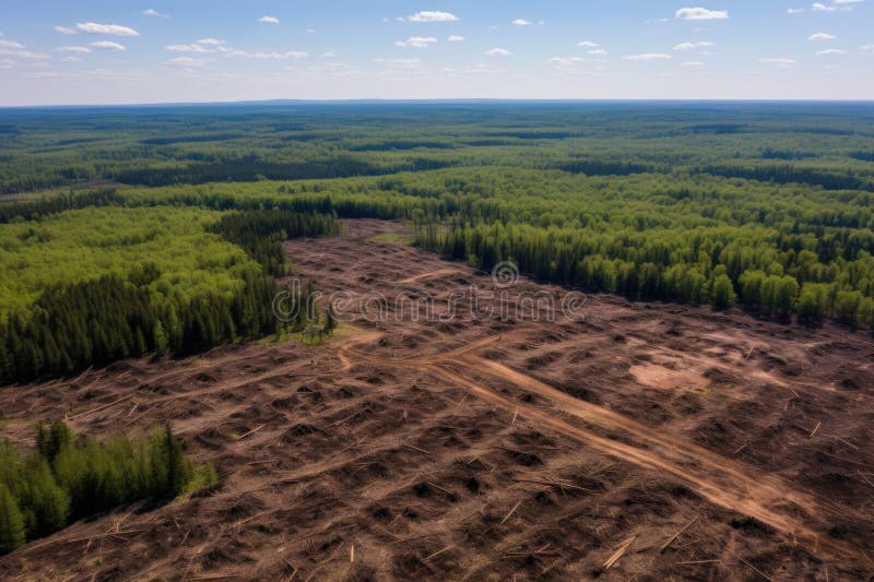 Top-view of a Clear-cut Forest Stock Illustration - Illustration of ...