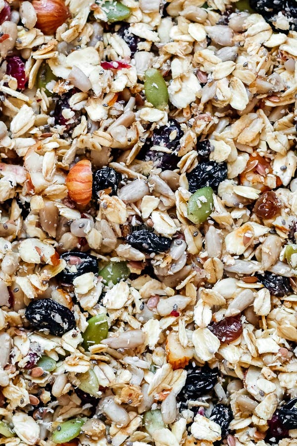 Top View Close Up Muesli, Abstract Cereal Grain Pattern, Granola ...