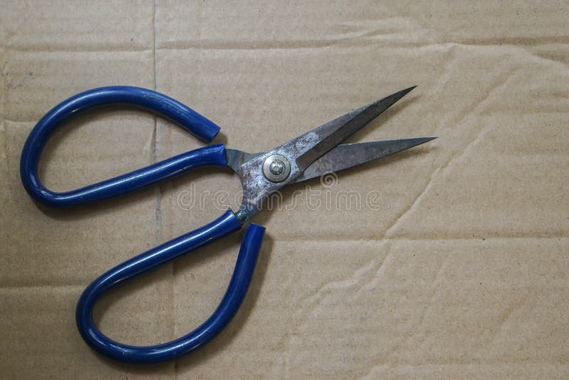 Top View Old Sharp Scissors for Paper Cutting Stock Image - Image of ...