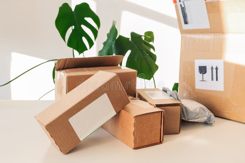 Top View and Close Up Shot of Stack Boxes in Different Size from Small ...