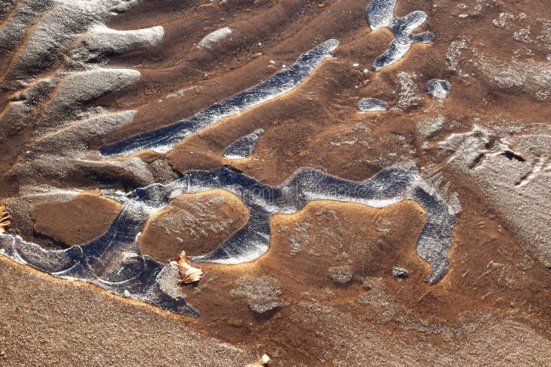 Top View Closeup Shot of Eroded Layers on a Sand Surface in a Coast ...