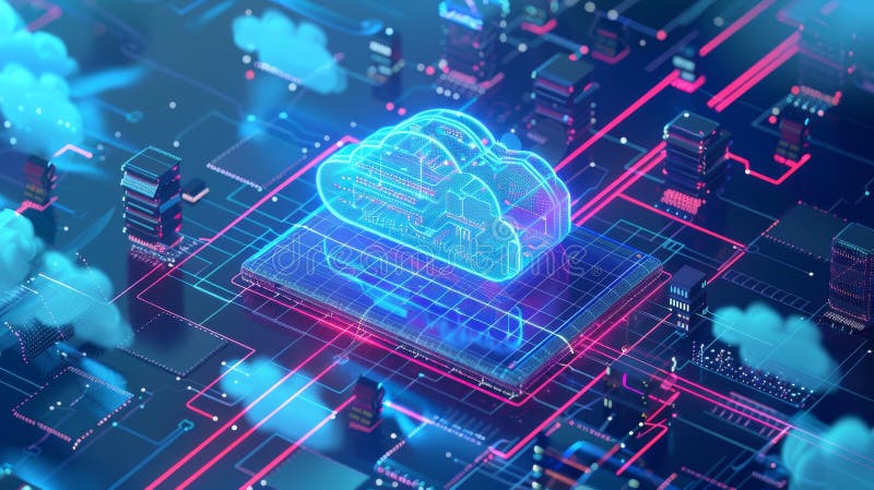 Top View of a Cloud Database Center Ensuring Data Availability Stock ...