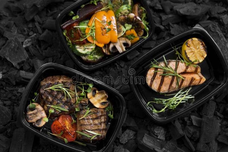 Take Away Food Order Online With Delivery App And Smartphone. Stock ...