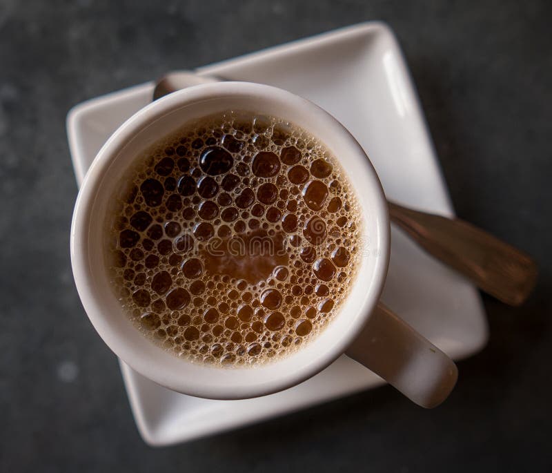 Top View of a Coffee with Bubbles in a Cup Stock Image - Image of aroma ...