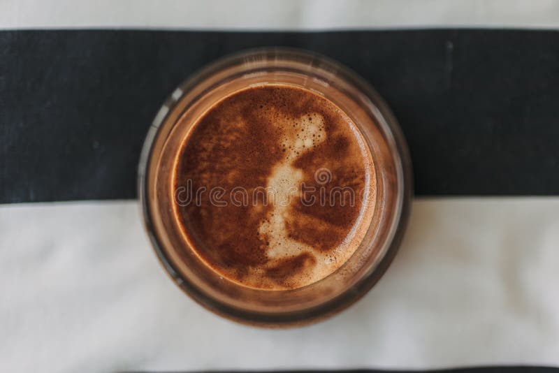 Top View of Coffee on Milk with Crema. Stock Photo - Image of cafe ...