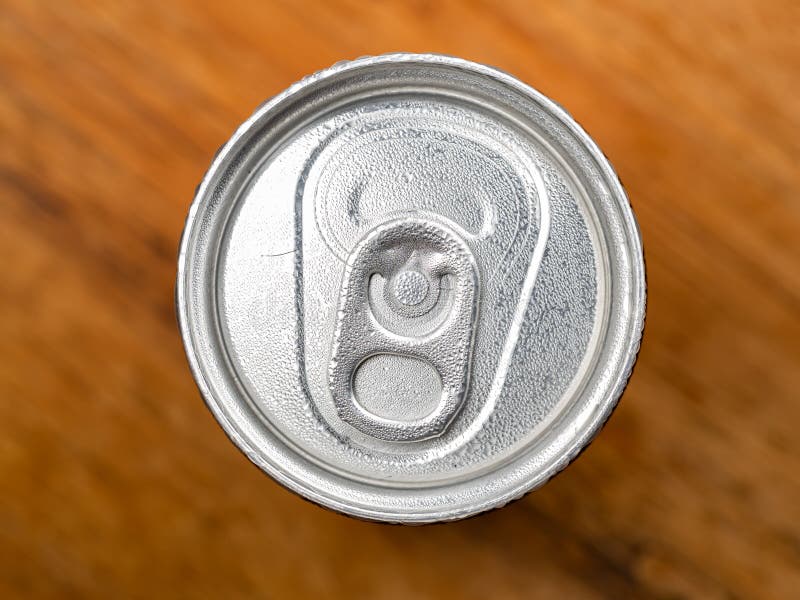 Top View of Cold Metallic Can of Beverage with Water Droplet Stock ...