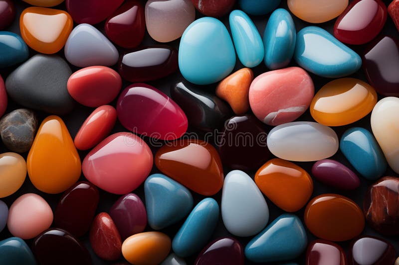 Top View of Colored Pebbles Beach Background. Generative Ai Stock ...